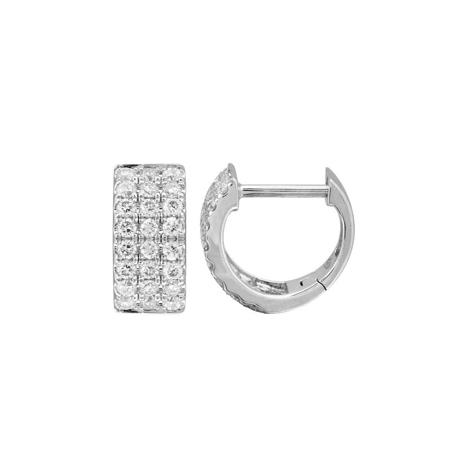 Triple Row Diamond Hoop – JNAMDAR