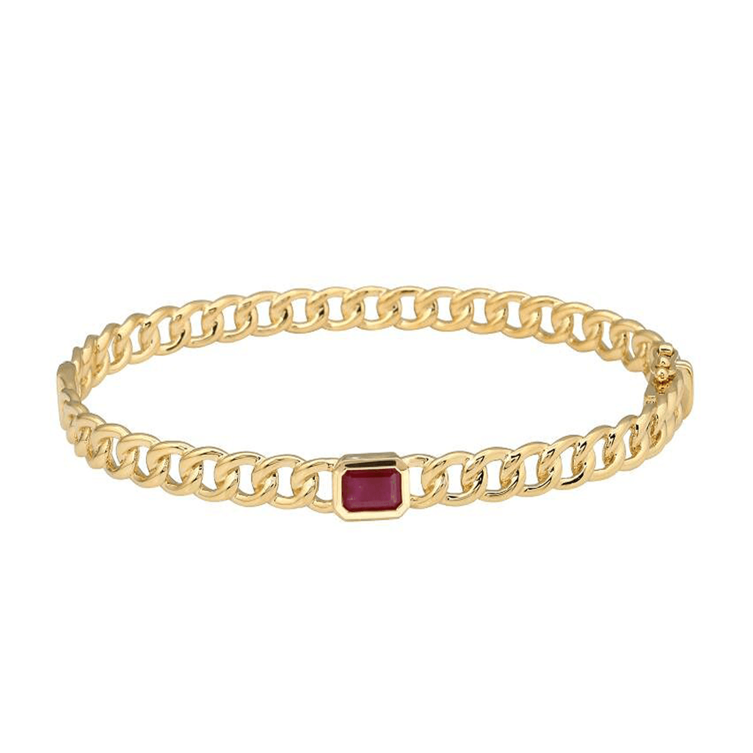 Chain Bangle with Colored Stone – JNAMDAR